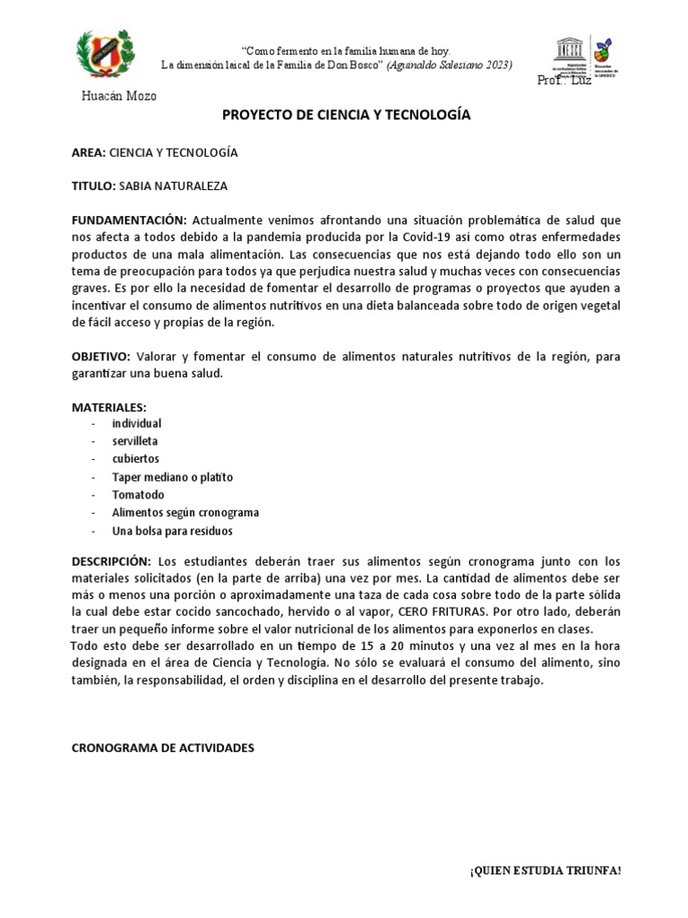 Fomento de Alimentos Naturales Nutritivos | PDF | Alimentos | Nutrición