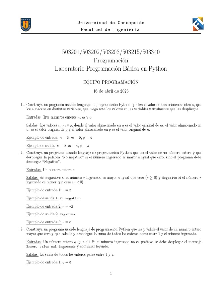503201/503202/503203/503215/503340 Programaci On Laboratorio Programaci ...