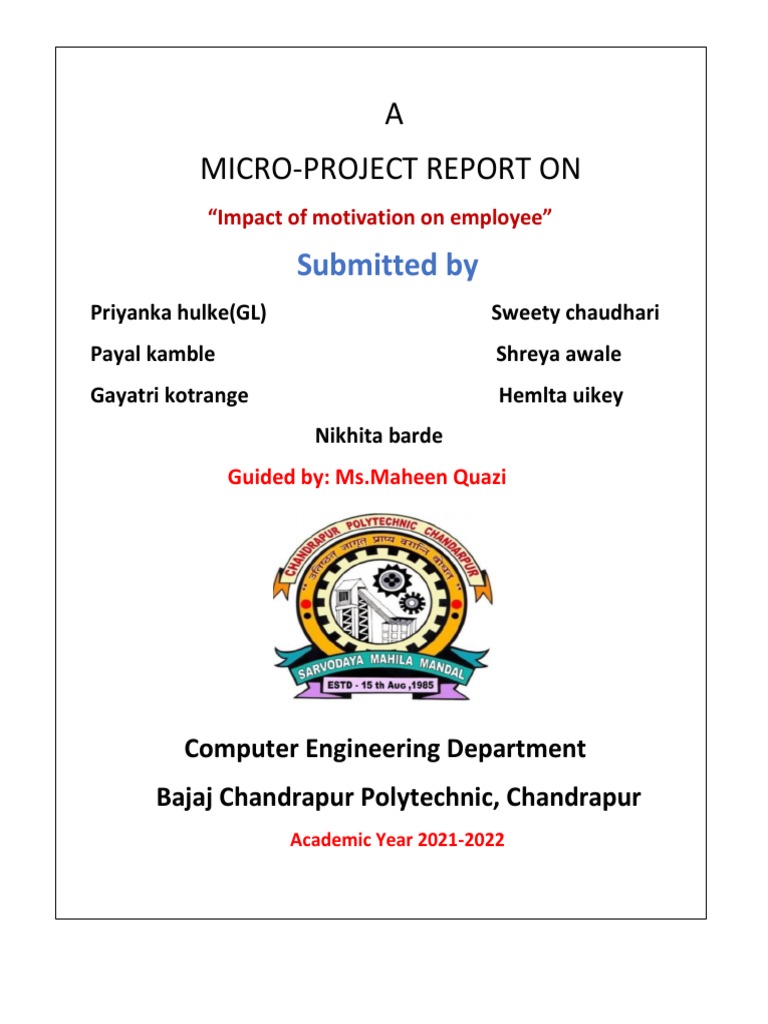 MANAGEMENT 1 Microproject | PDF | Motivational | Motivation