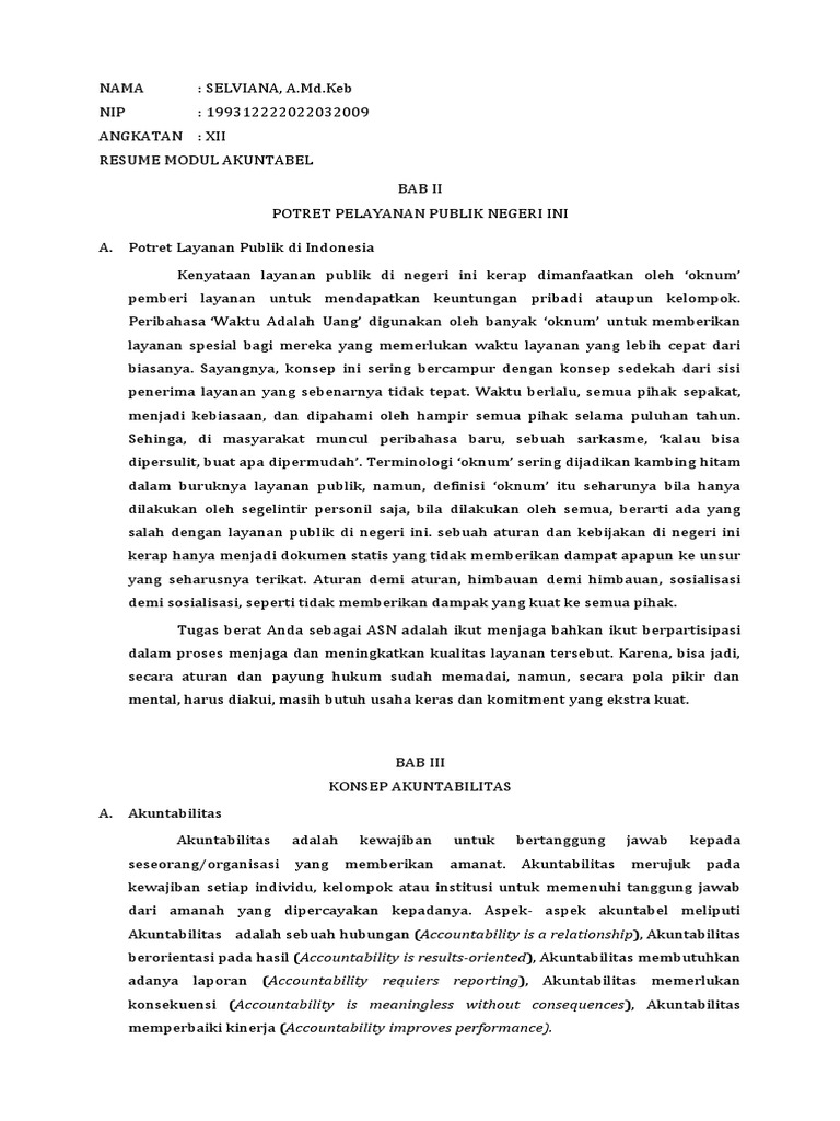 Resume Modul Akuntabel | PDF