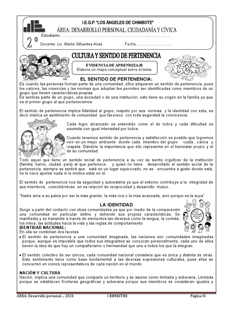 El sentido de pertenencia y la identidad nacional | PDF | Nación