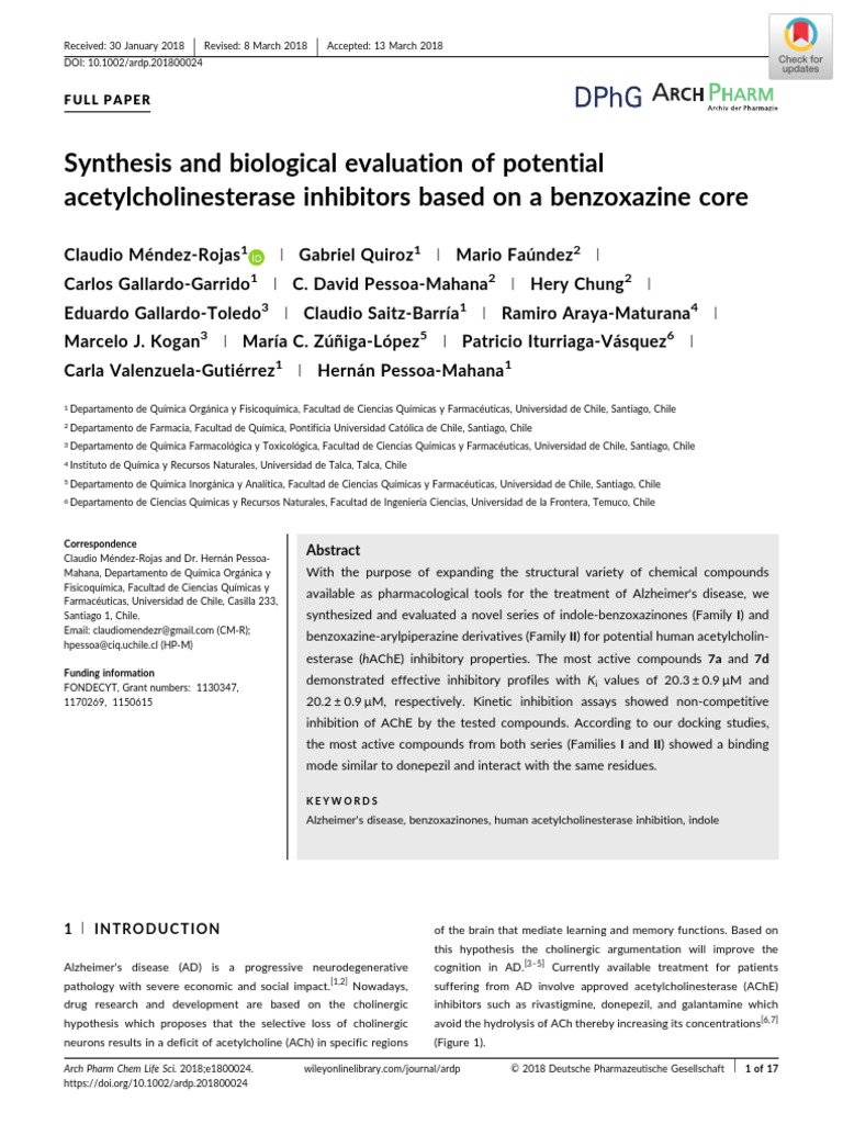 Synthesis and Biological Evaluation of Potential Acetylcholinesterase Inhibitors Based On A ...
