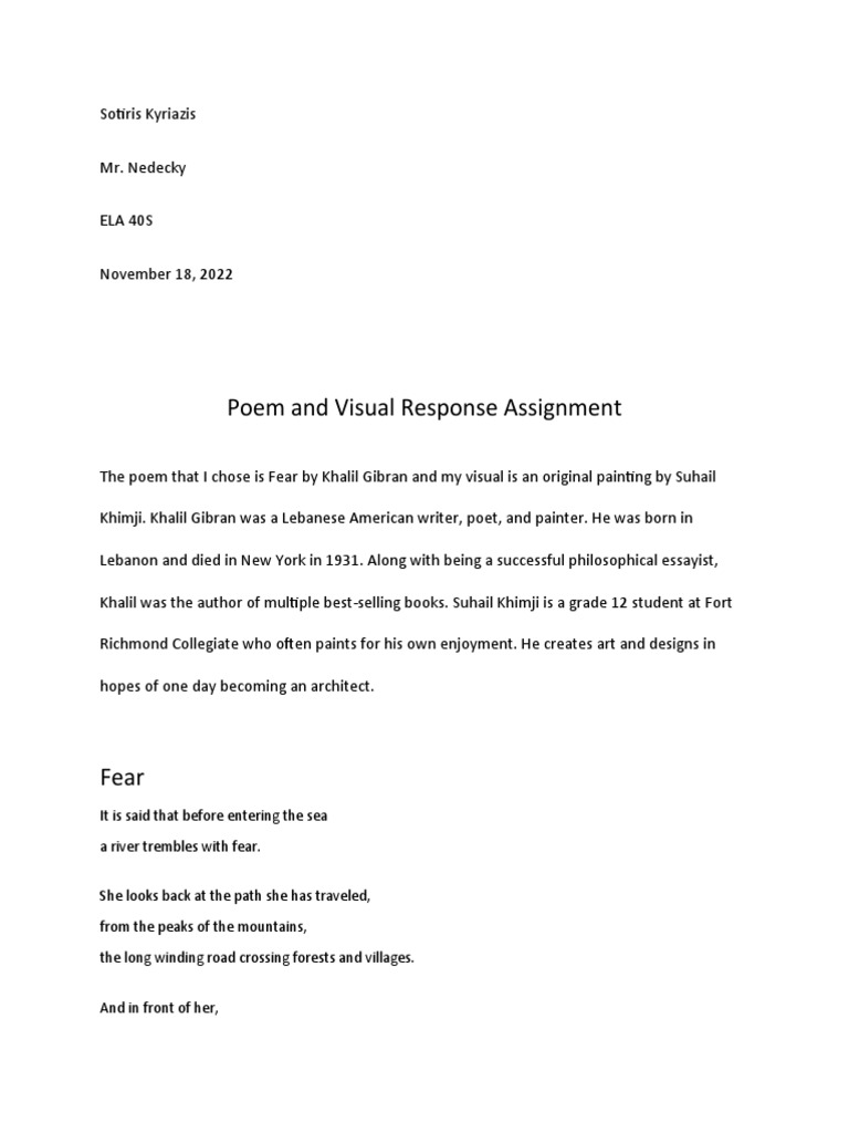 Poem and Visual Assignment | PDF
