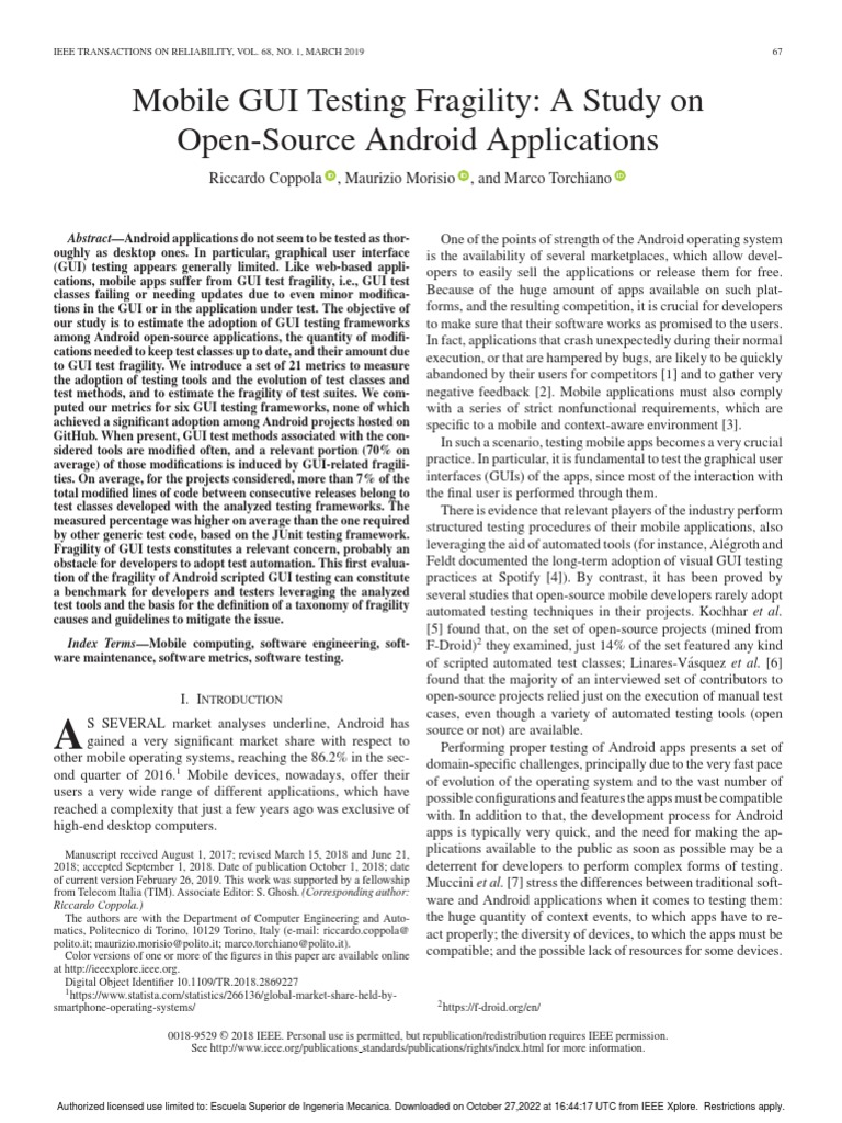 Mobile GUI Testing Fragility A Study On Open-Source Android ...