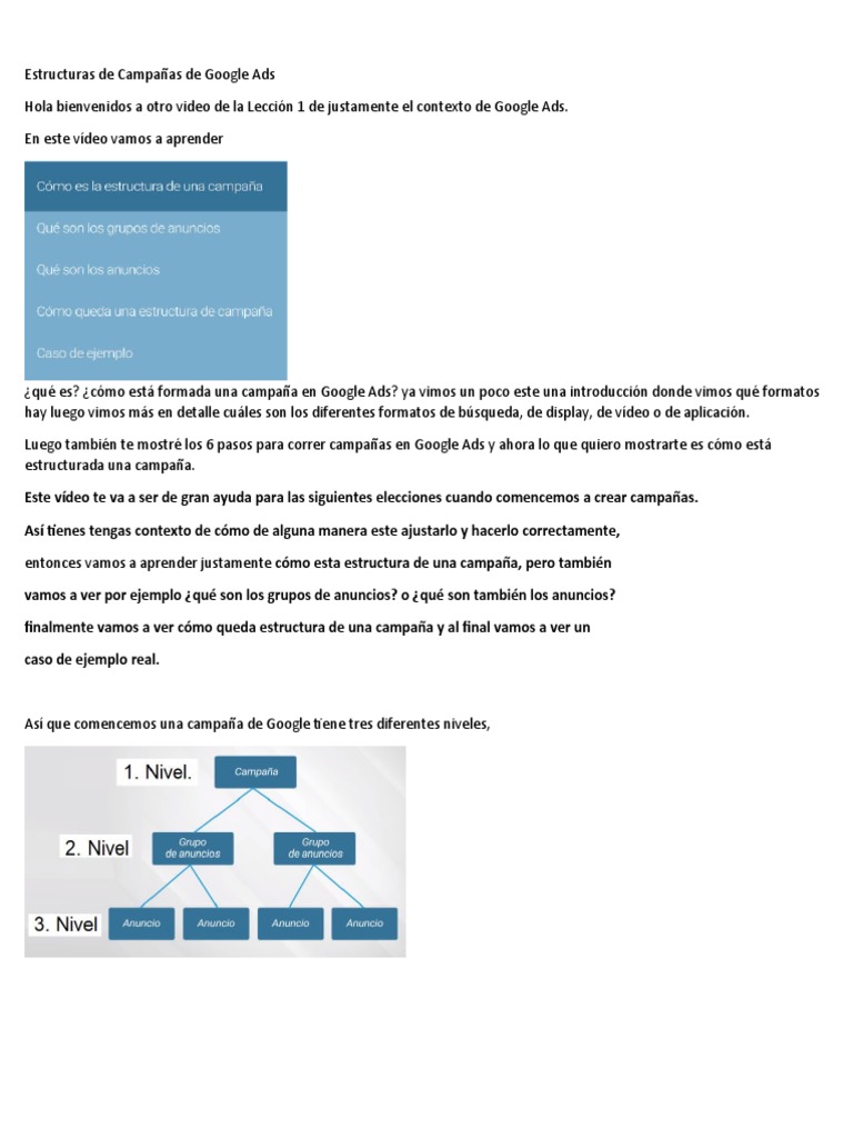 5 Estructuras de Campañas de Google Ads | PDF | Publicidad 5 Estructuras de Campañas de Google Ads | PDF | Publicidad