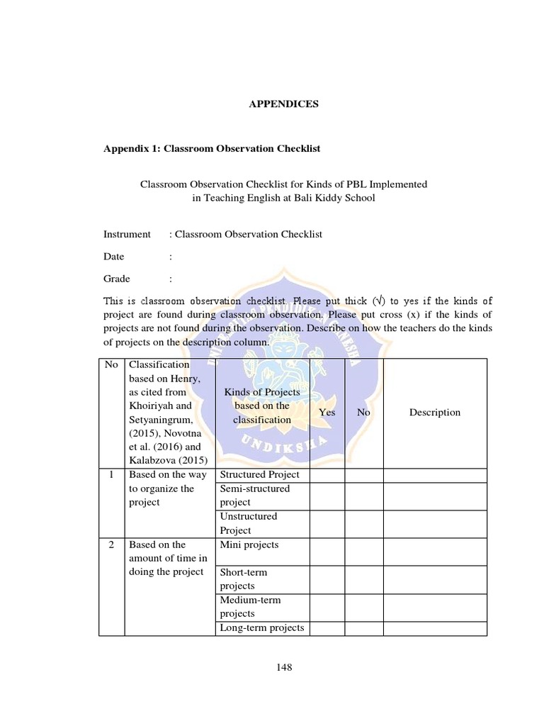 Appendices | PDF | Teachers | Classroom