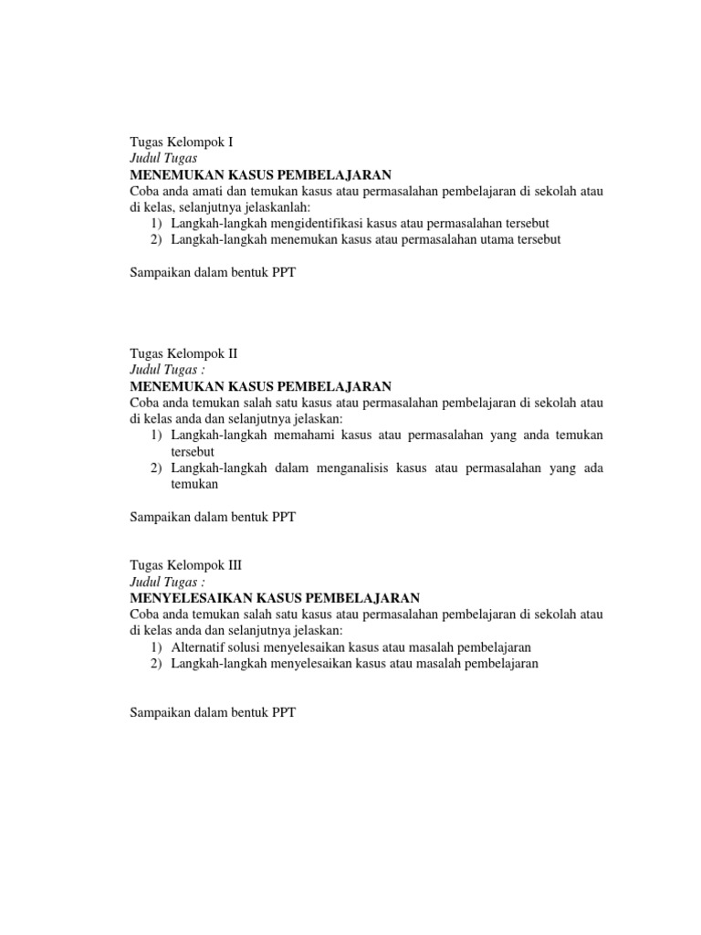 Tugas Kelompok PDGK4500 | PDF