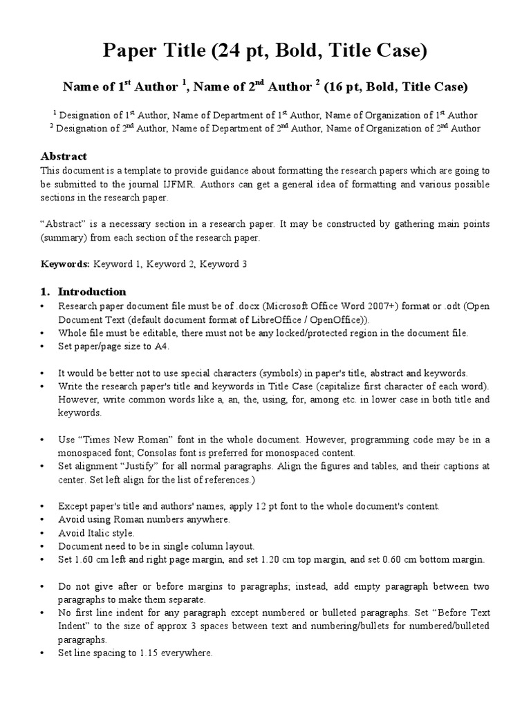 Research Paper Format | PDF | Paragraph | Bracket