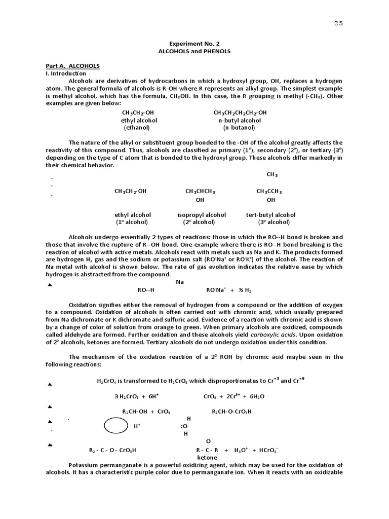 (DORDADO) Experiment No. 7 Alcohols | PDF | Ethanol | Chemical Reactions (DORDADO) Experiment No. 7 Alcohols | PDF | Ethanol | Chemical Reactions