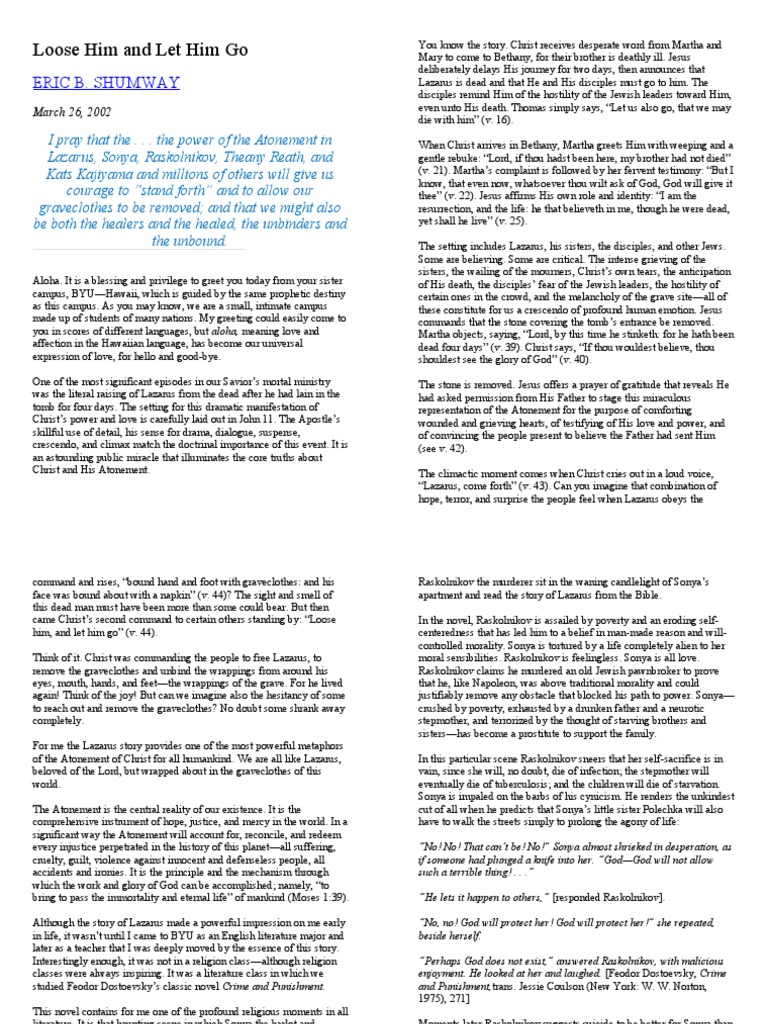 Loose Him and Let Him Go | Download Free PDF | Jesus | Disciple ...
