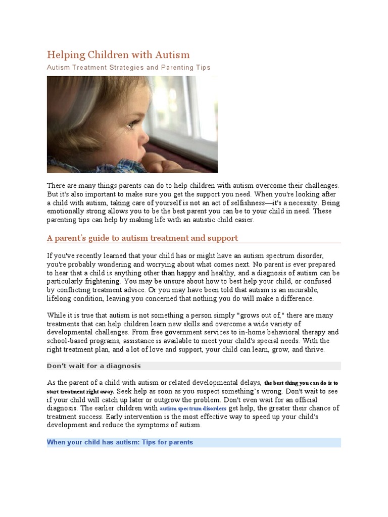 Helping Children With Autism | Download Free PDF | Autism Spectrum ...
