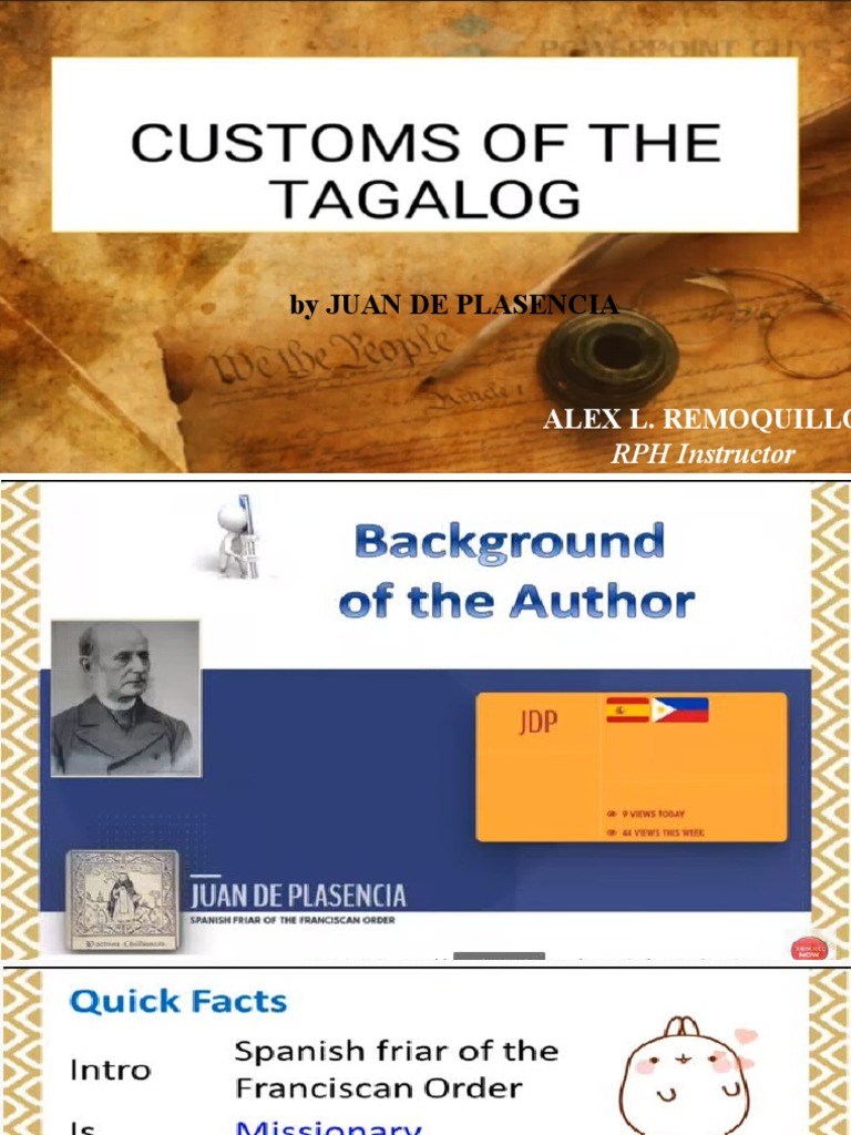 Customs of The Tagalog by Juan de Plasencia | PDF | Cooking, Food & Wine