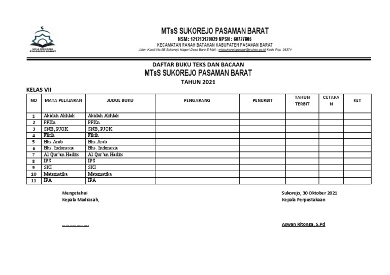D.1 Daftar Buku Teks Dan Bacaan | PDF