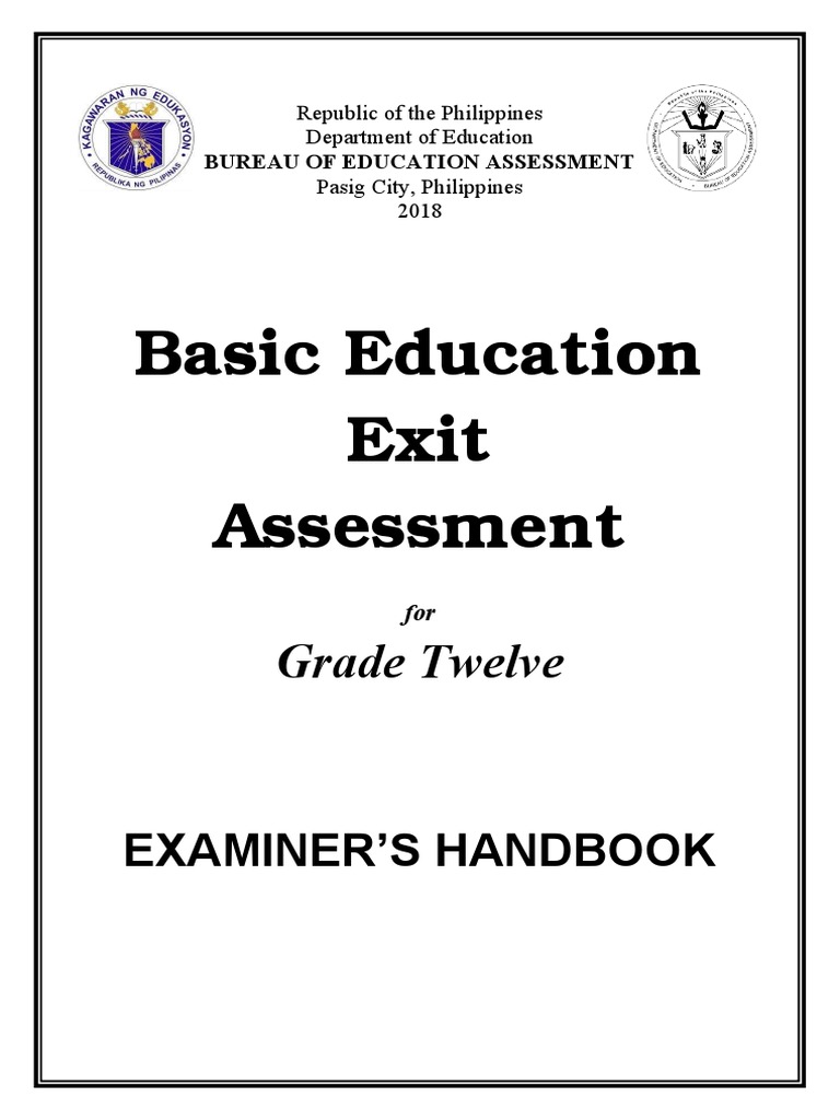 Basic Education Exit Assessment: Grade Twelve | PDF | Educational ...