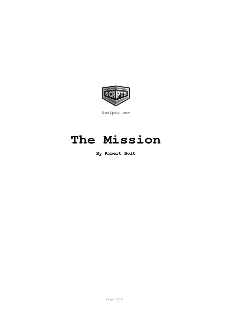 The Mission 1986 Script | PDF | Slavery