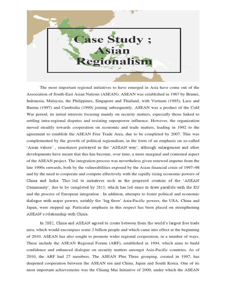 GEC5 Case Study - Asian Regionalism | PDF | Regional Integration ...