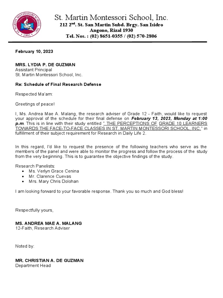 Defense Letter | PDF