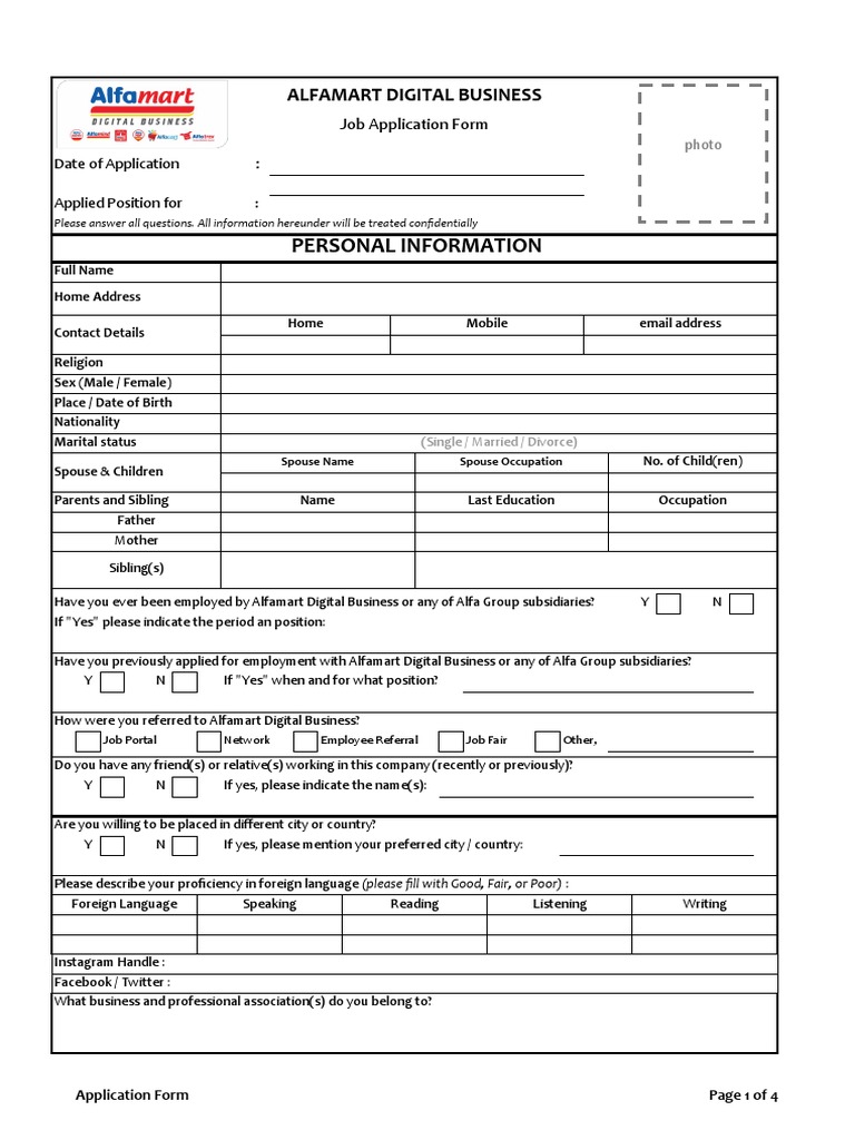 Alfamart Digital Business Form | PDF