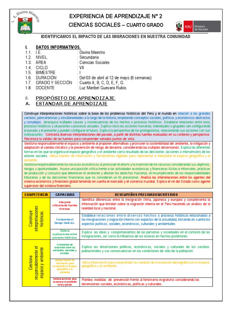 CCSS 4° - Eda 2 | PDF | Migración humana | Sustentabilidad