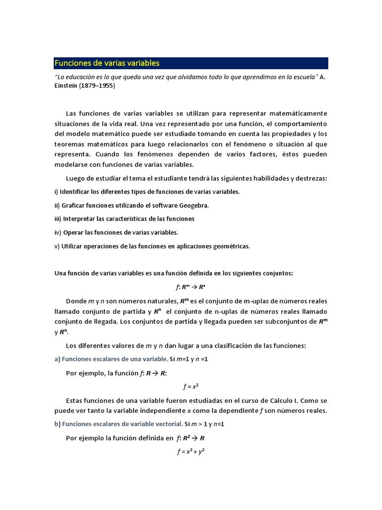 Funciones | PDF | Vector Euclidiano | Escalar (Matemáticas)