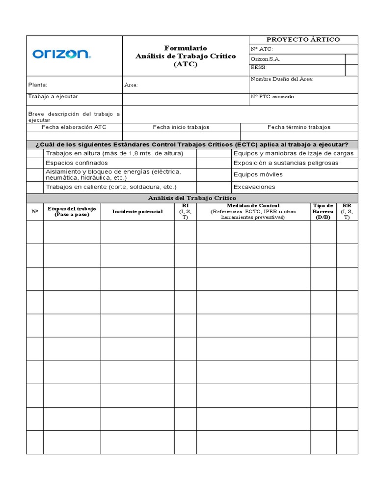 Formulario ATC (Formato Blanco) | PDF