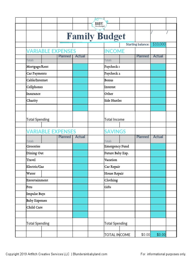 Baby On A Budget - Spreadsheets | PDF | Pregnancy | Childbirth