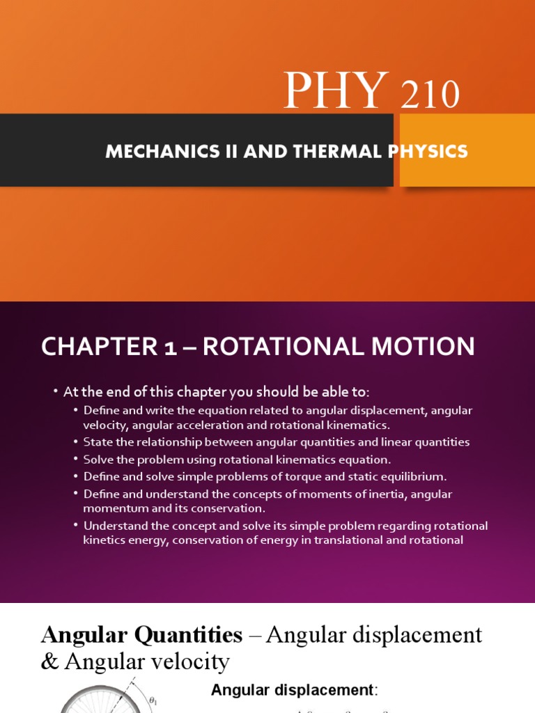 Chapter 1 - Rotational Motion | PDF | Rotation Around A Fixed Axis | Torque