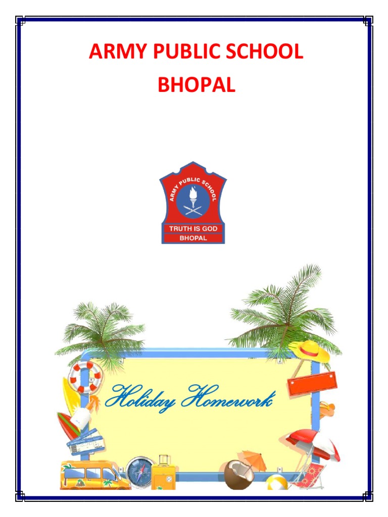Army Public School Bhopal: Holiday Homework | PDF