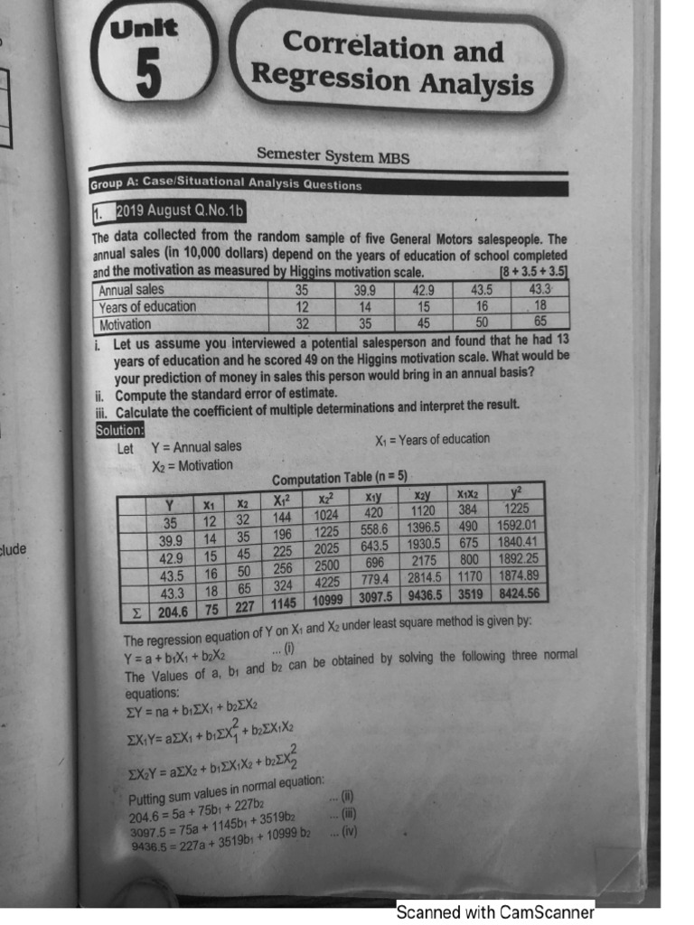 5 Correlation N Regression Analysis | PDF