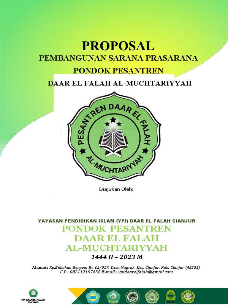 Proposal Pembangunan Sarana Pondok Pesantren Daar El Falah Al Muchtariyyah | PDF