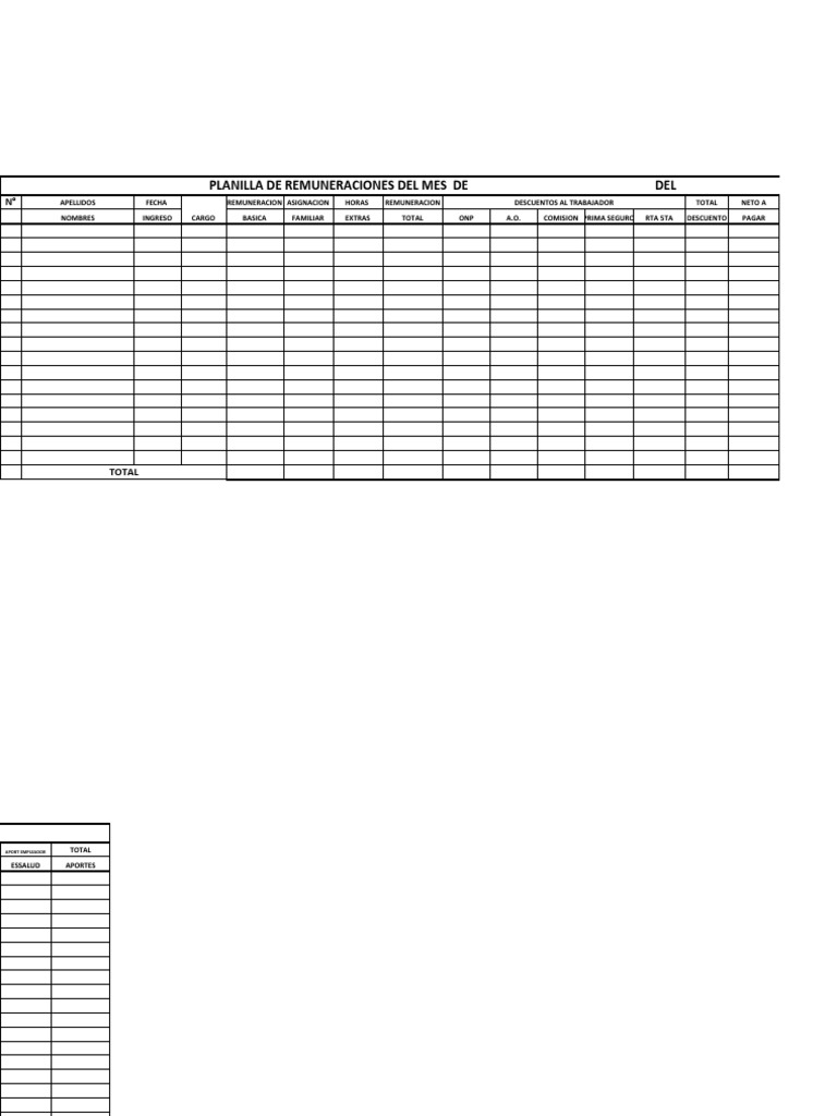 Modelo de Planilla CTS | PDF