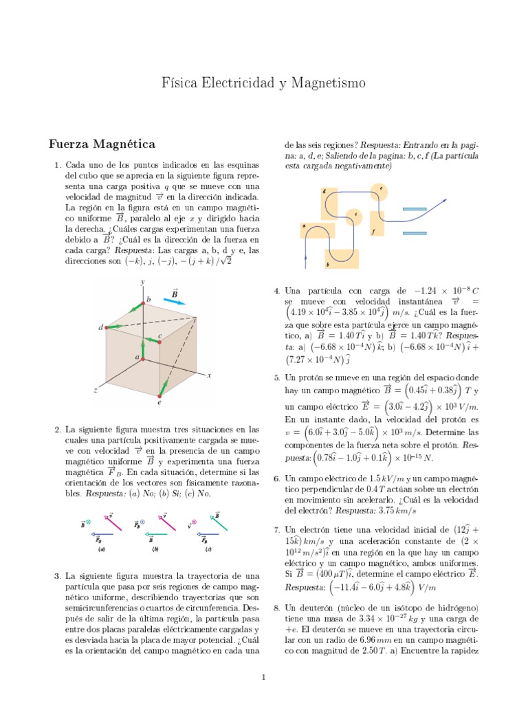 TallerPreparcialCampoMagnetico PDF | PDF | Campo magnético | Inductor