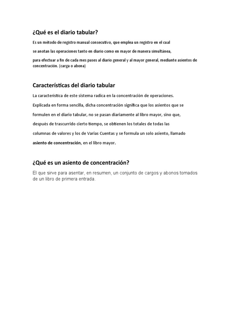 Definición del Diario Tabular | PDF