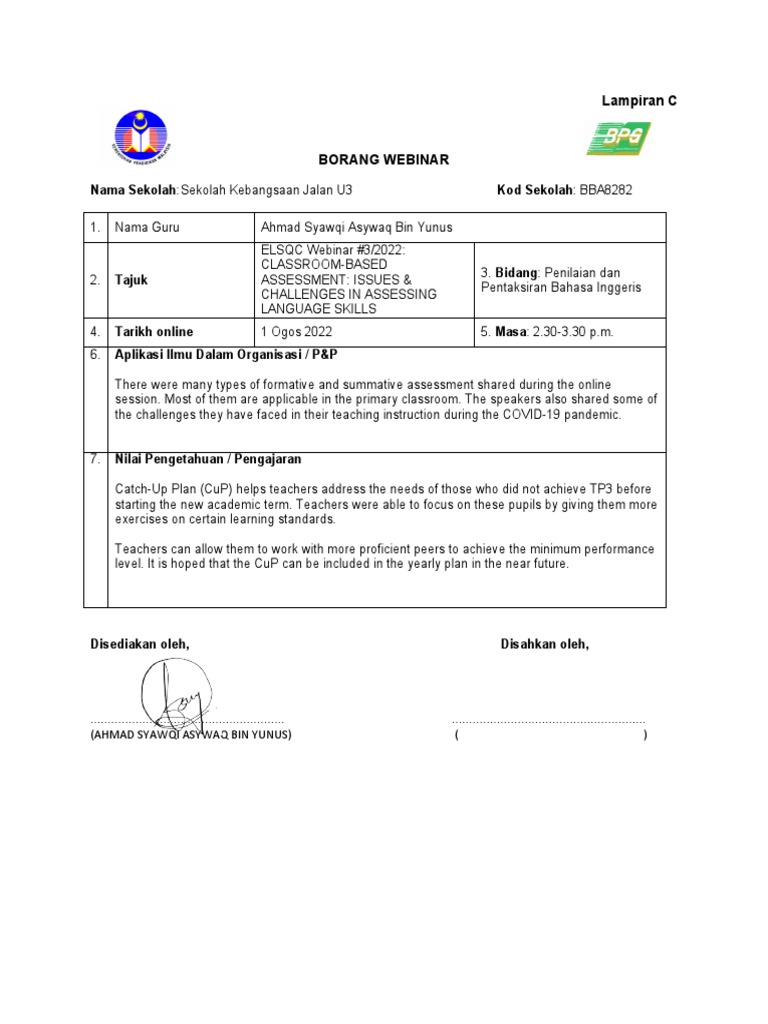 Nama Sekolah:Sekolah Kebangsaan Jalan U3 Kod Sekolah: BBA8282 | PDF