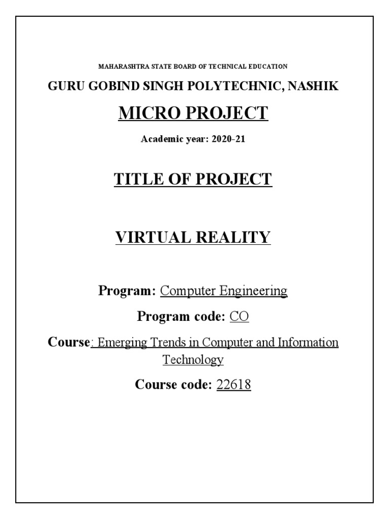 ETI Project Report Format | PDF