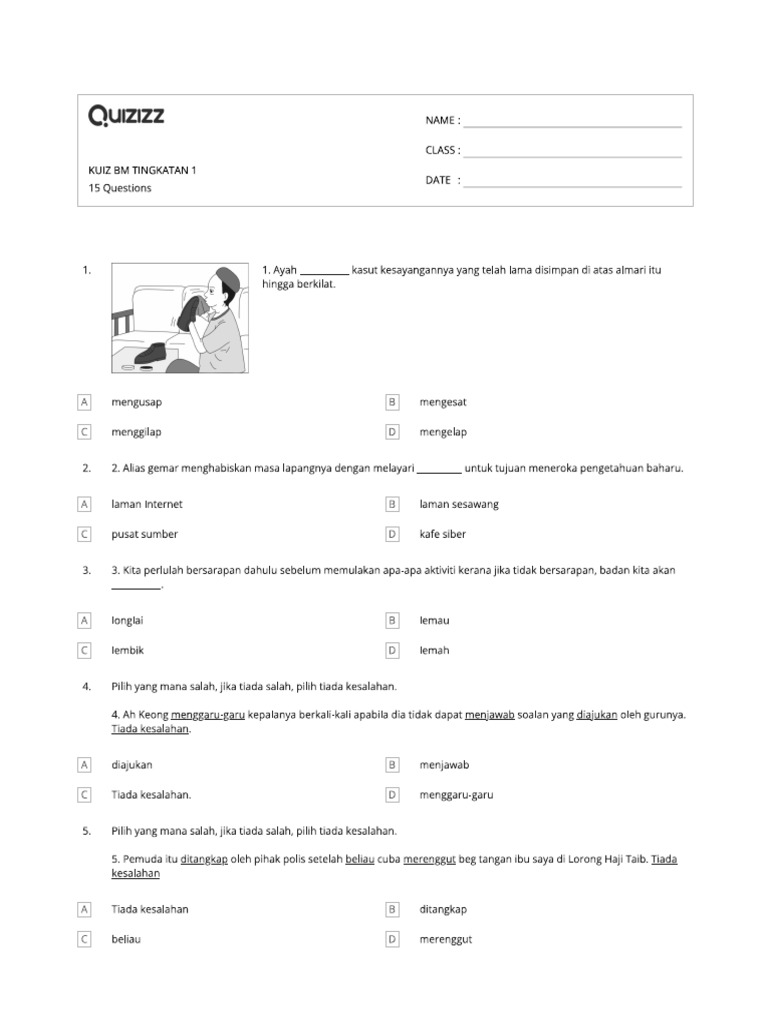 BM Tatabahasa Form 2 | PDF