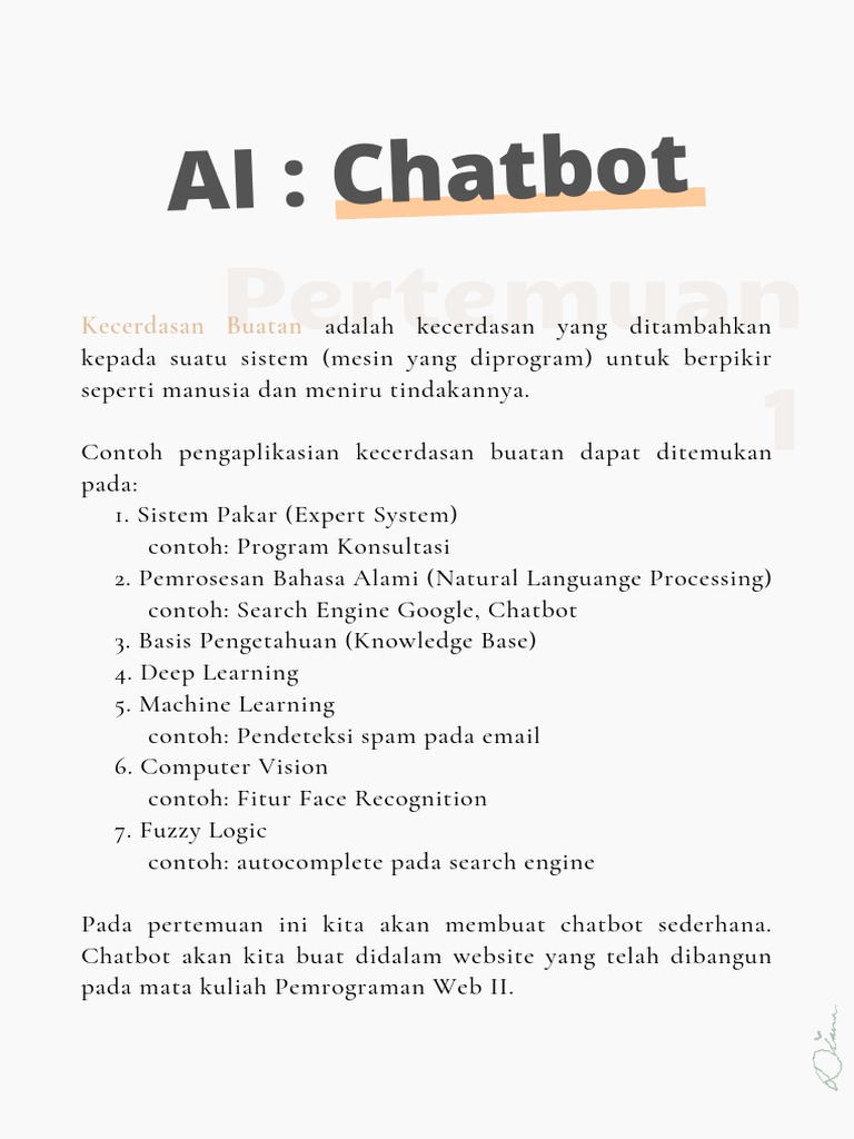 Panduan Membuat Chatbot Sederhana | PDF