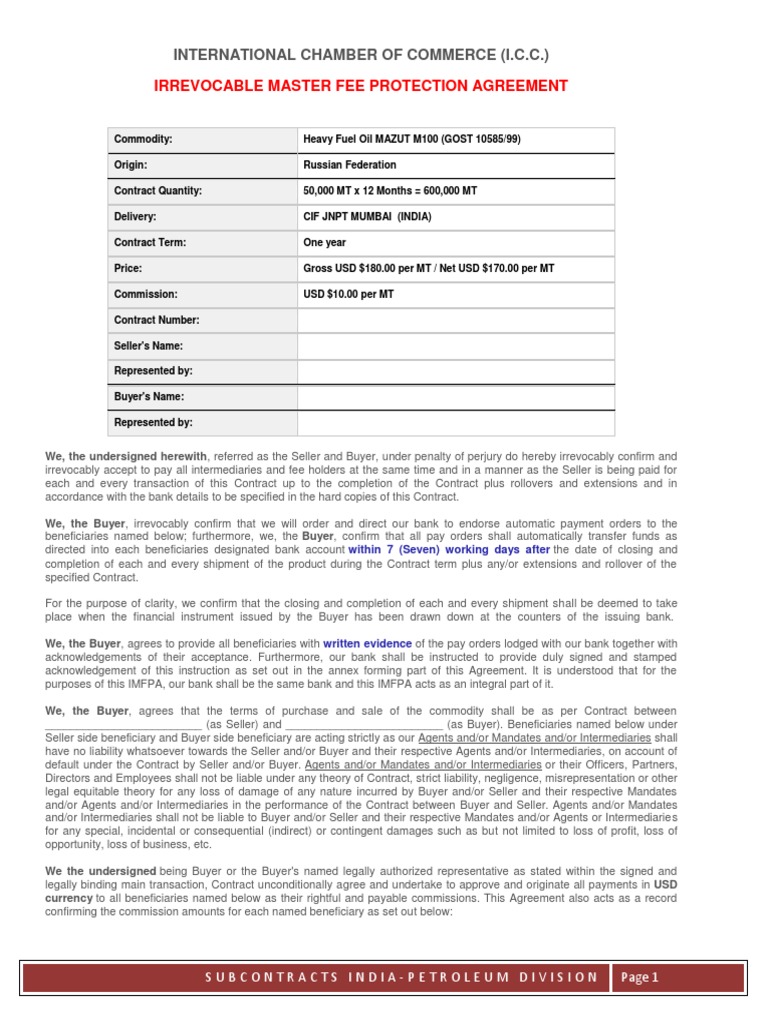 Formato Irrevocable Master Fee | PDF | Legal Liability | Arbitration