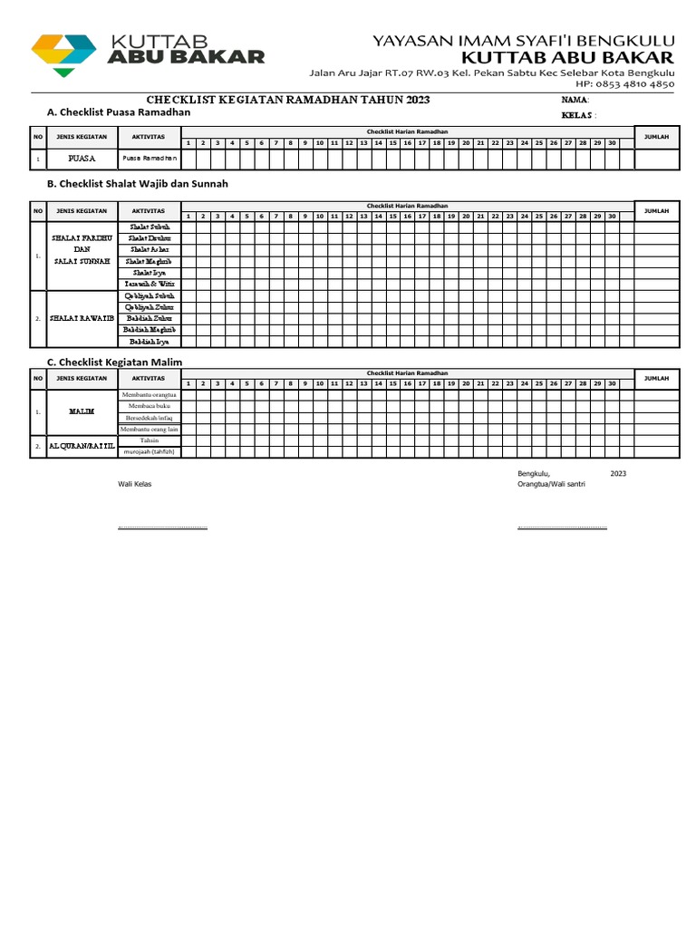 Daftar Setoran Hadis | PDF