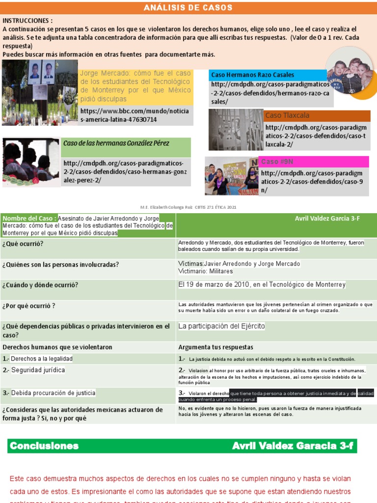 Análisis de Casos Derechos Humanos - PPTM | PDF | Violación | Etica Aplicada