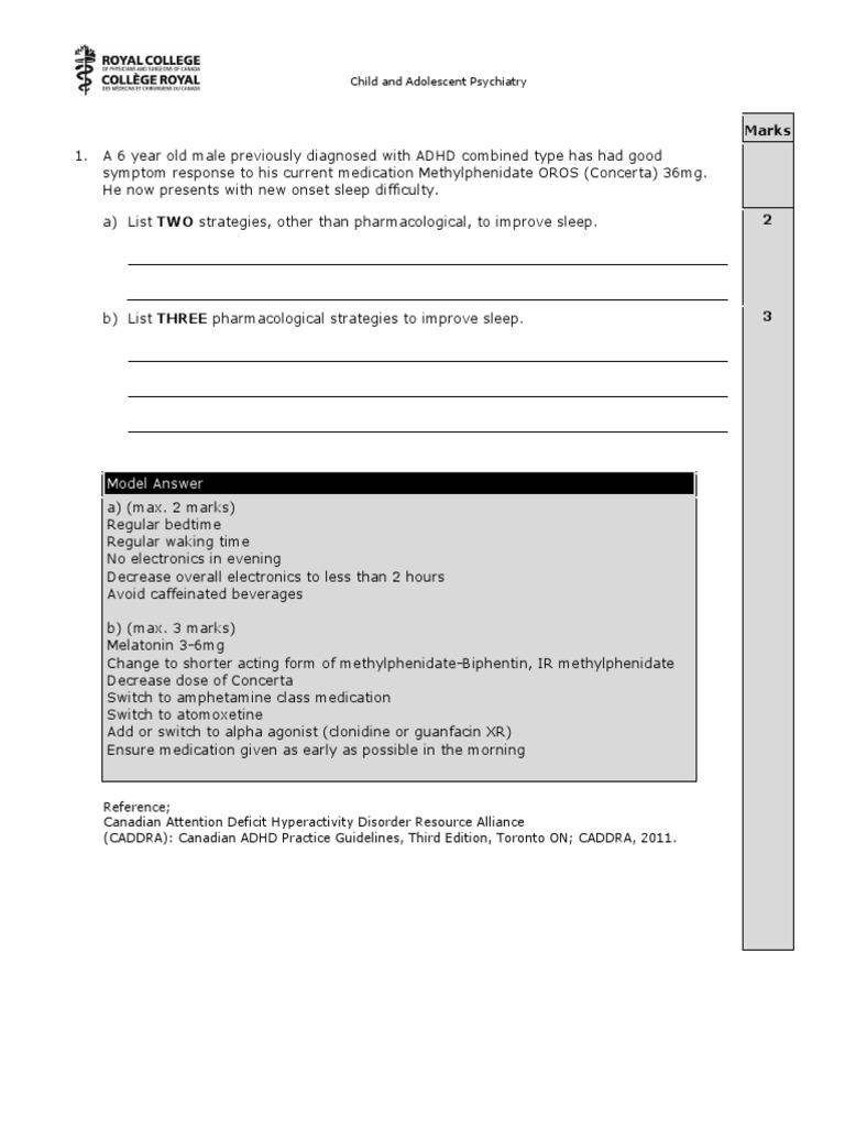 Ca Psychiatry Saq Sample Exam e | PDF | Psychological Trauma ...