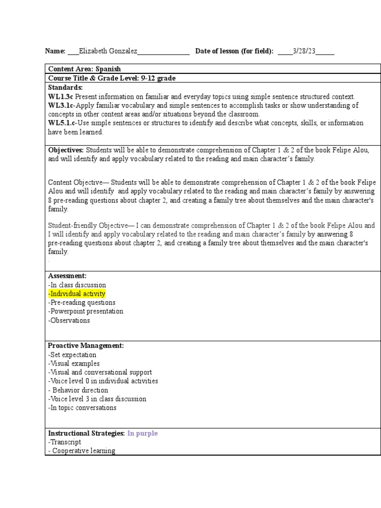 Lesson 4 | PDF | Reading Comprehension | Learning