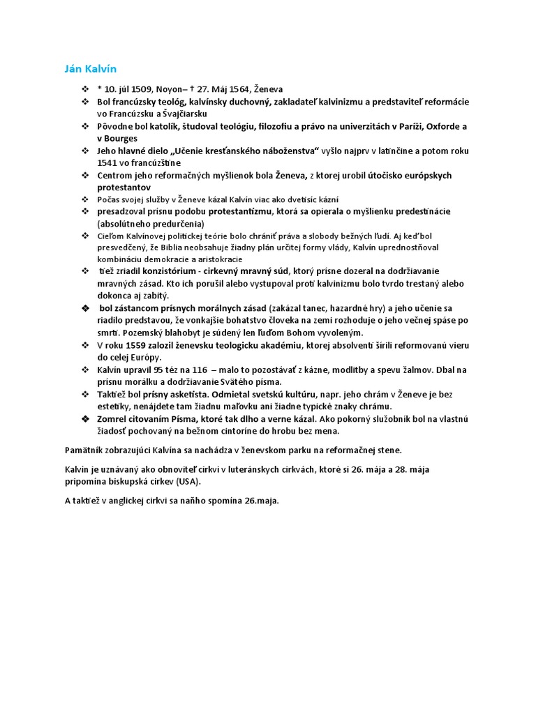 Ján Kalvín | PDF