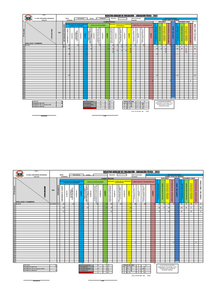 3a Registro Educacion Fisica 2023 | PDF