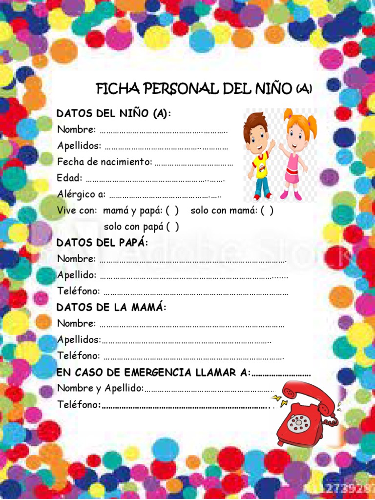 Ficha Personal Del Niño | PDF
