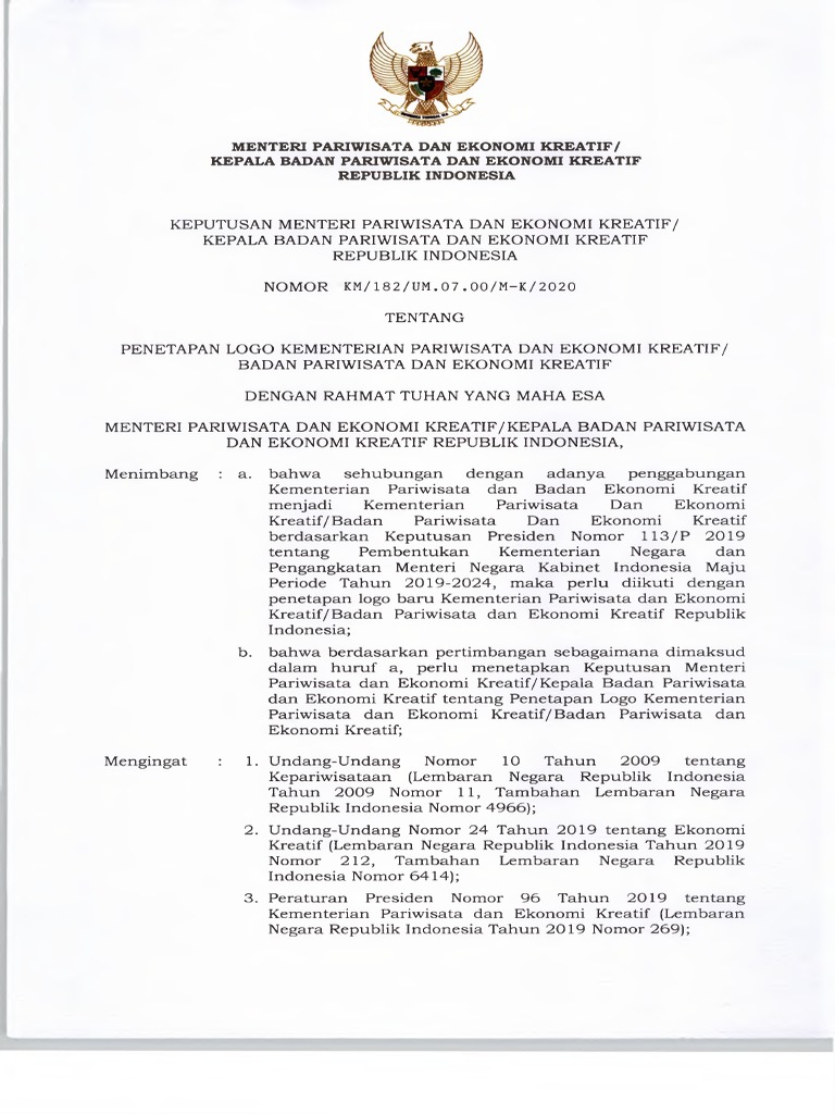 SK LOGO Kemenparekraf | PDF