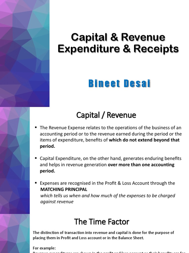 Capital and Revenue Receipt | PDF | Expense | Income Statement