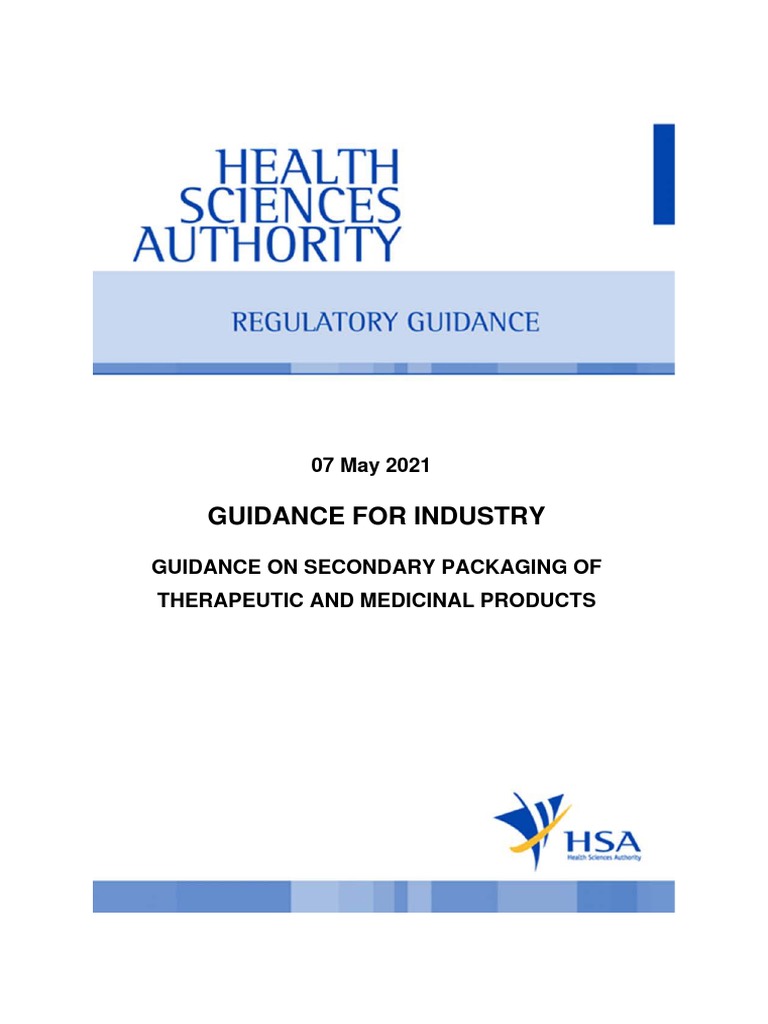 Hsa - Guidance On Secondary Packaging of Therapeutic and Medicinal ...