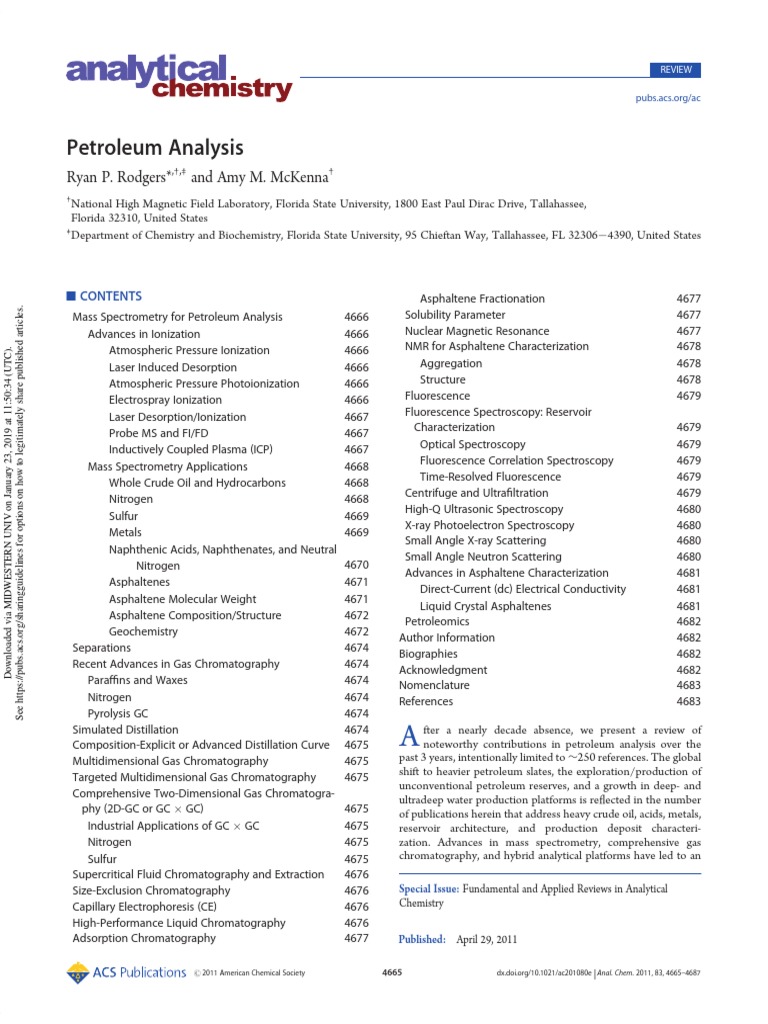 Petroleum Analysis Review 2011 | PDF | Mass Spectrometry | Electrospray ...