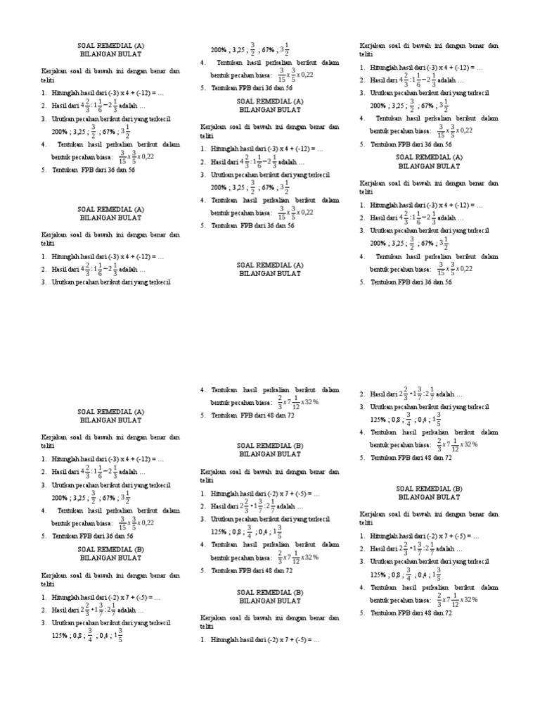 Soal Remedial Bilbul | PDF